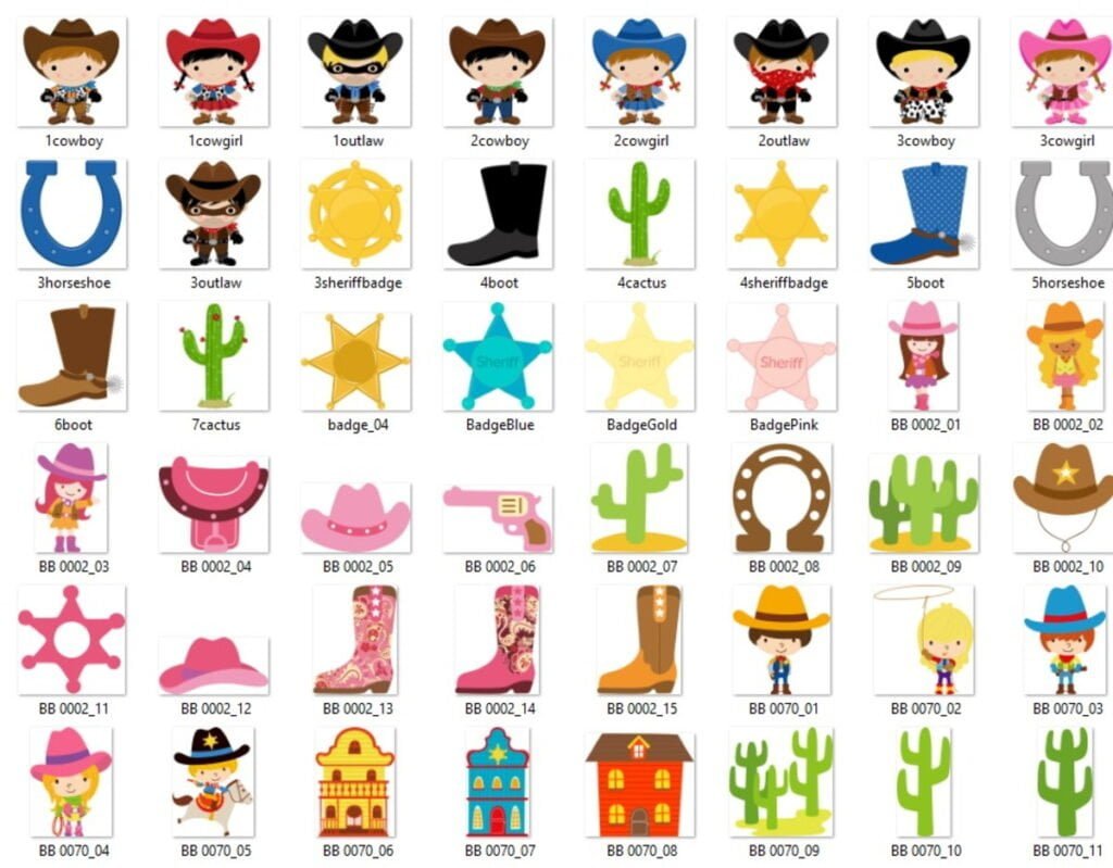 Kit Digital Cowboy Cute 01 Png - Festas Infantil
