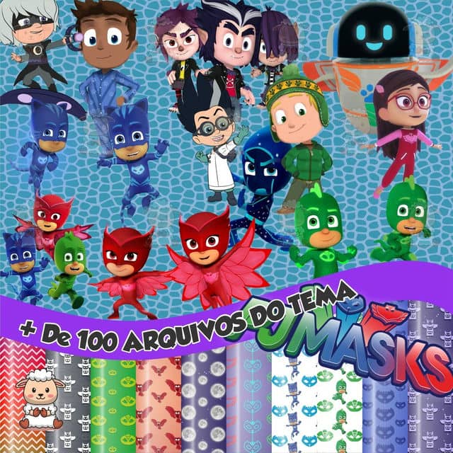 Kit Digital Pj Mask s 01 Png - Festas Infantil